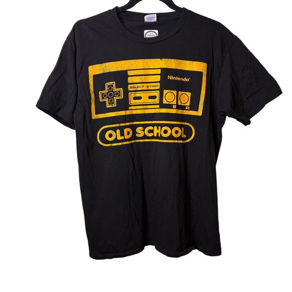 Nintendo | Shirts | Official Nintendo Port Co Old School Graphic Black ...
